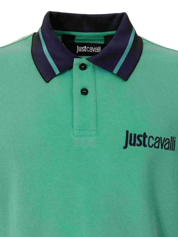 Just Cavalli Logo-embroidered Polo Shirt