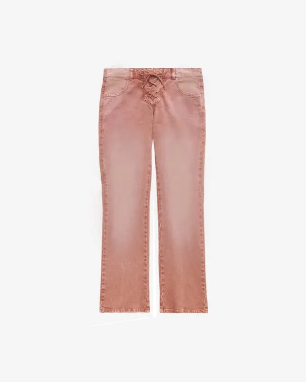 Isabel Marant Vanel Laced Denim Pants - Burnt Henna
