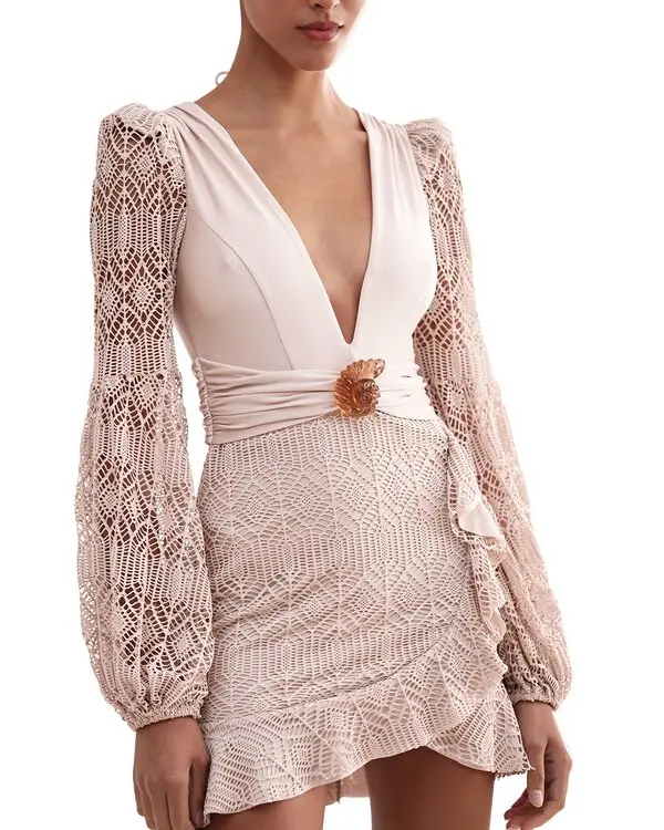 PatBO Seashell Long Sleeved Mini Dress