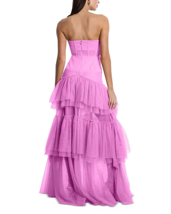 Bcbgmaxazria Strapless Corset Gown - Pink