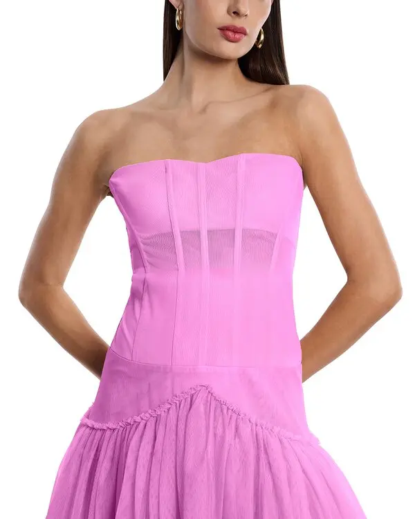 Bcbgmaxazria Strapless Corset Gown - Pink