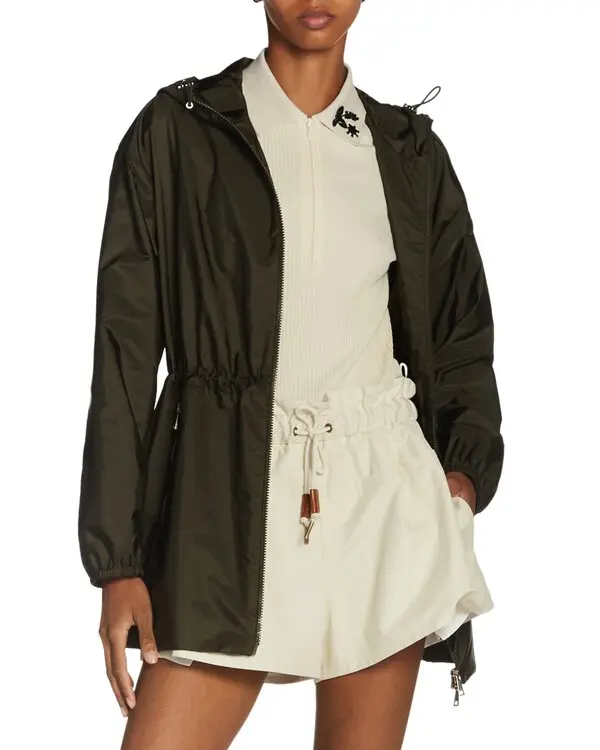 Moncler Wete Cinched Waist Jacket - Green | Editorialist