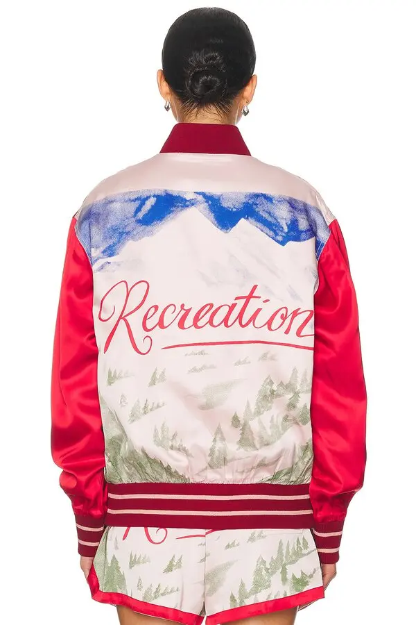 BODE Postcard Rally Jacket - Pink Multi