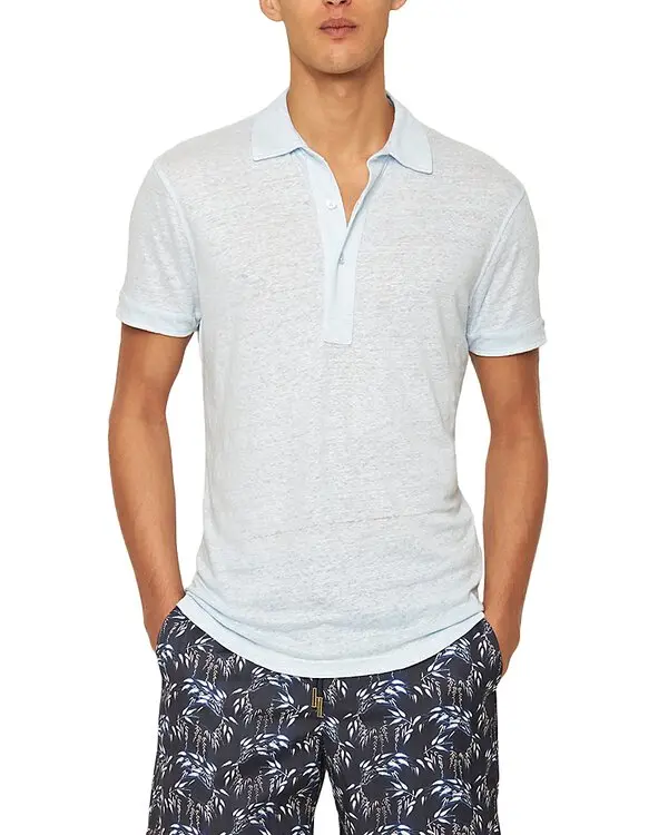 Orlebar Brown Sebastian Linen Polo Shirt - Spring Blue