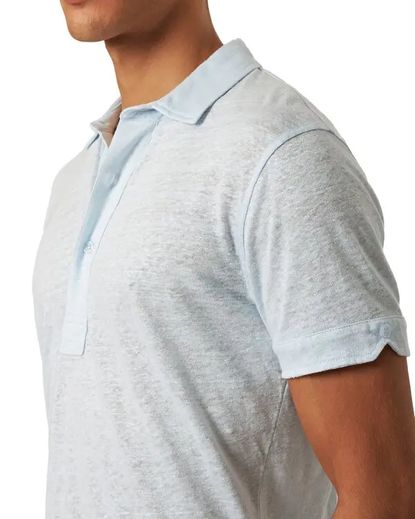 Orlebar Brown Sebastian Linen Polo Shirt - Spring Blue