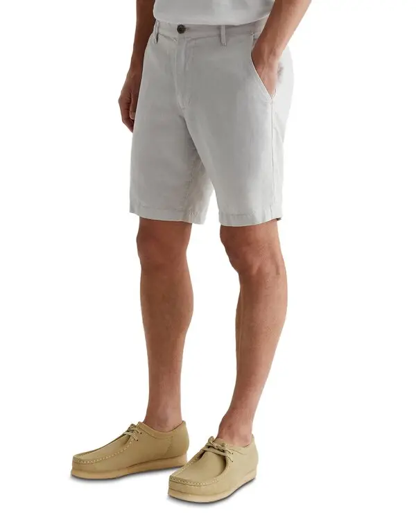 Ag The Wanderer Slim Fit Linen Shorts - Silver Fog