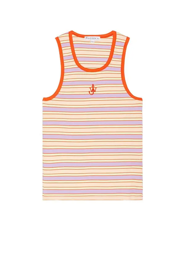 JW Anderson Striped Contrast Trim Vest - Pink & Multi