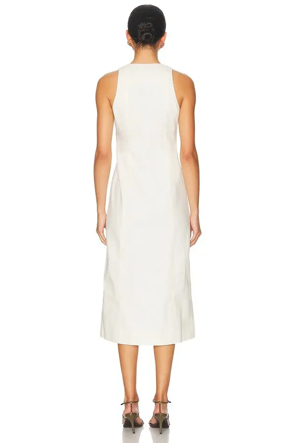 SIMONMILLER Zapata Linen Midi Dress - Gesso