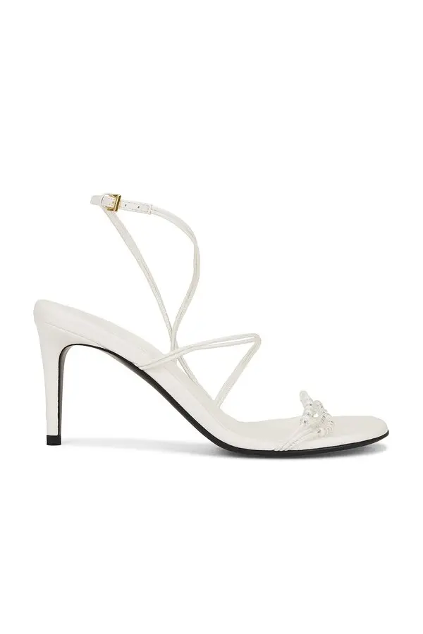 Khaite Loop 75 Beaded Sandals - Optic White