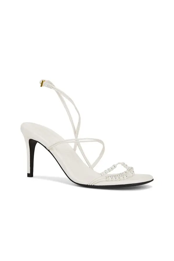 Khaite Loop 75 Beaded Sandals - Optic White