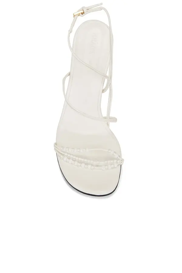Khaite Loop 75 Beaded Sandals - Optic White