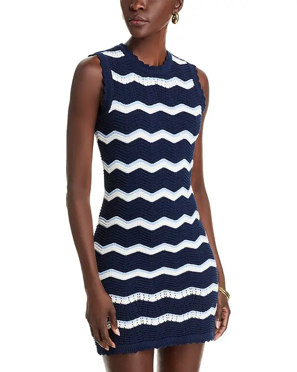 Veronica Beard Templeton Knit Dress - Navy/off W