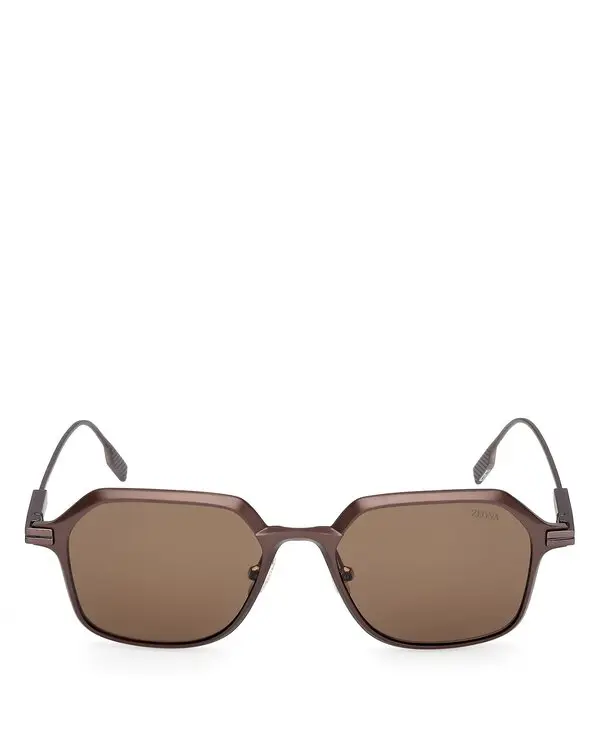 Zegna Geometric Sunglasses - Brown/brown