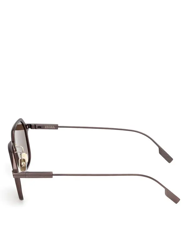 Zegna Geometric Sunglasses - Brown/brown