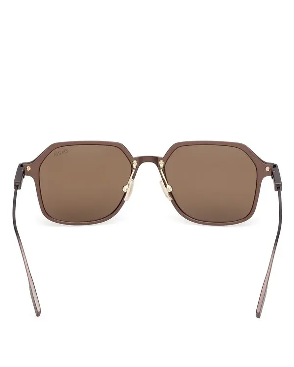 Zegna Geometric Sunglasses - Brown/brown