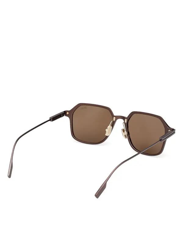 Zegna Geometric Sunglasses - Brown/brown
