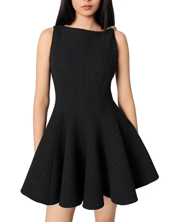 slim fit dress slacks On Time Black Tweed Mini Shift Dress – Shop the Mint