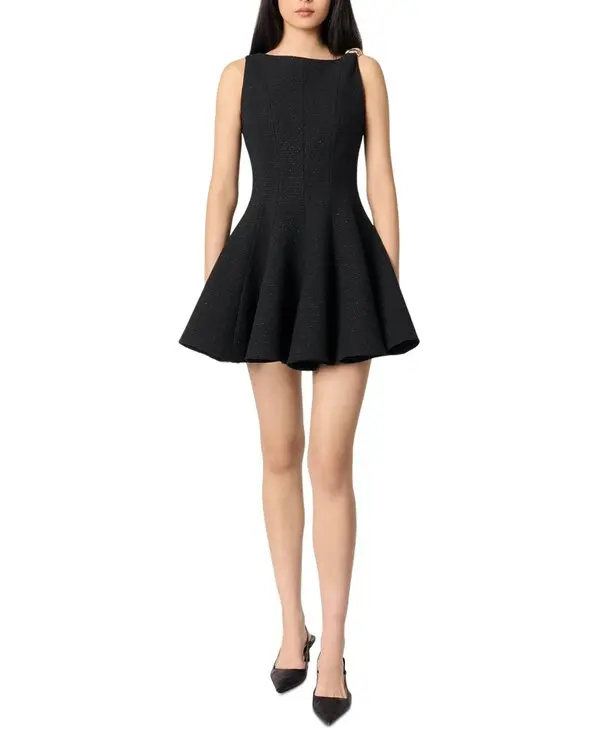 slim fit dress slacks Janel Tweed Mini Skater Dress