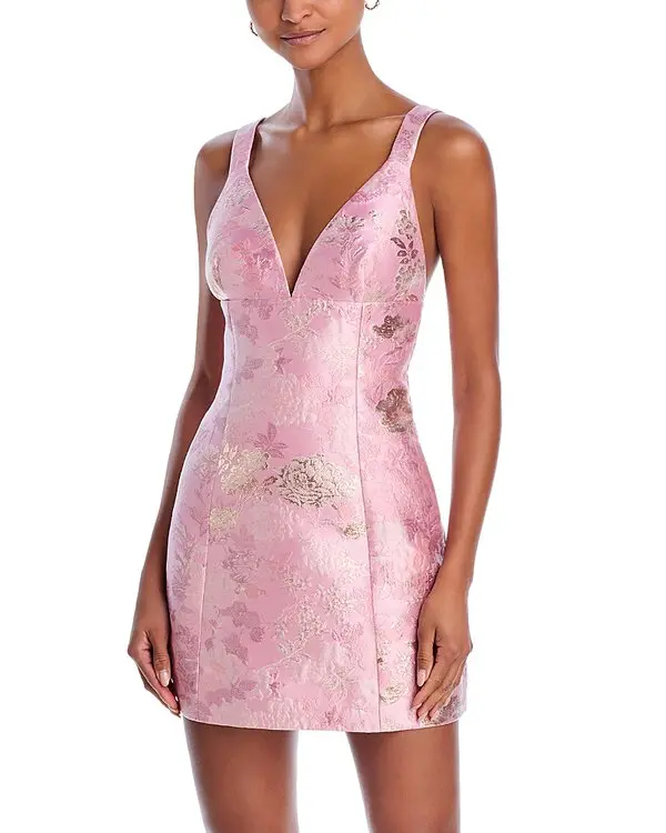 Cara Cara Naples Mini Dress - Floral Matelasse Pink