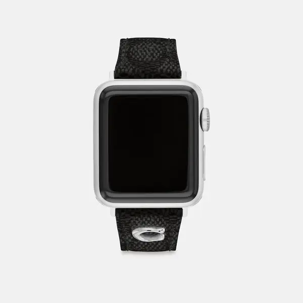 COACH Signature Canvas Apple Watch® Strap - Black