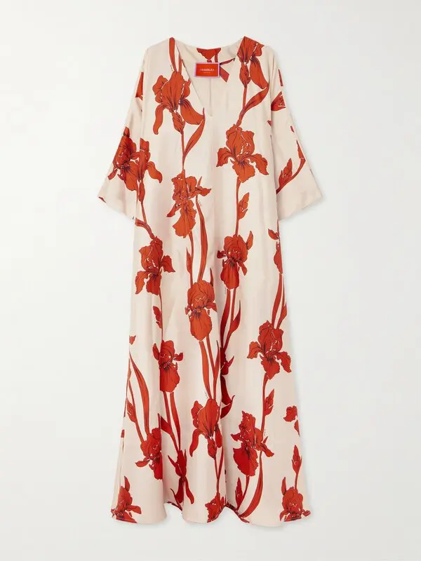La DoubleJ Muumuu Floral-print Maxi Dress - Ivory