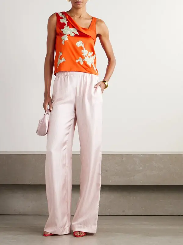 Versace Appliquéd Silk-satin Top