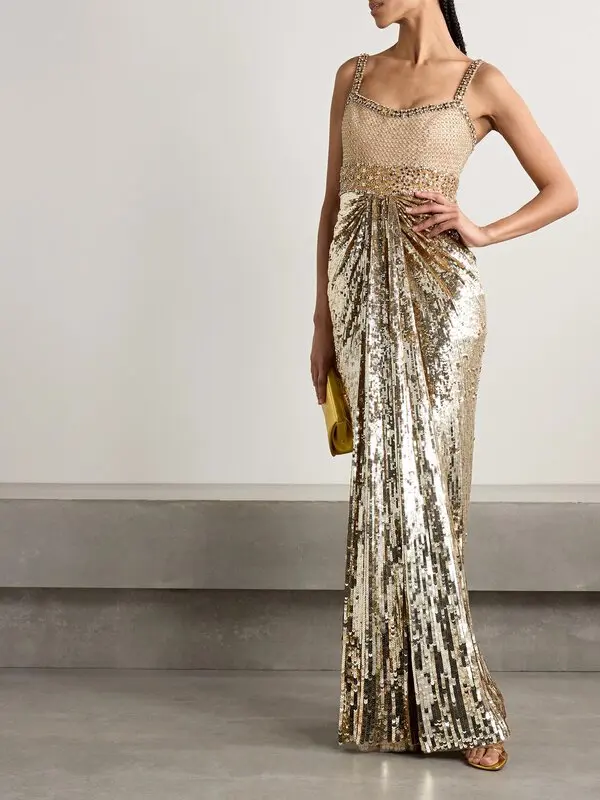 Jenny Packham Only You Embellished Tulle Gown - Gold