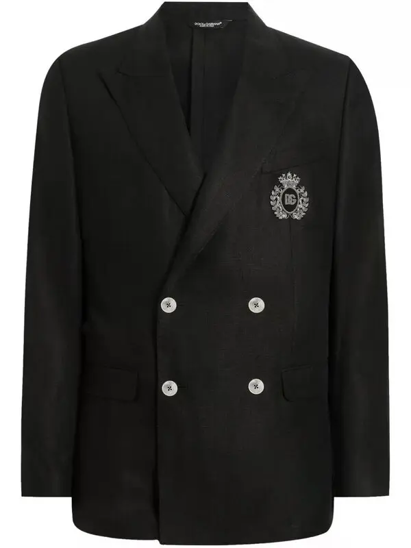 Dolce & Gabbana Monogram-badge Double-breasted Blazer