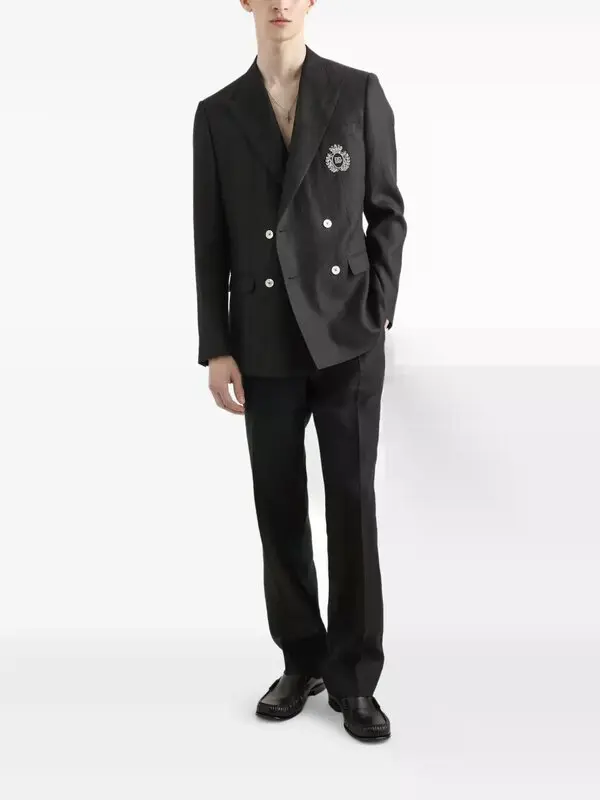 Dolce & Gabbana Monogram-badge Double-breasted Blazer