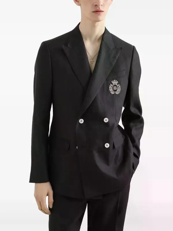 Dolce & Gabbana Monogram-badge Double-breasted Blazer