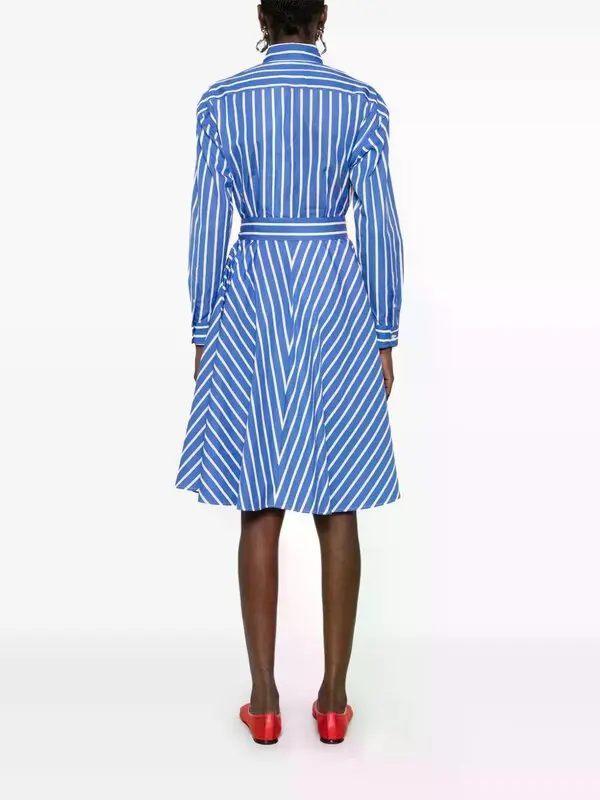 Polo Ralph Lauren Striped Midi Shirt Dress - Blue