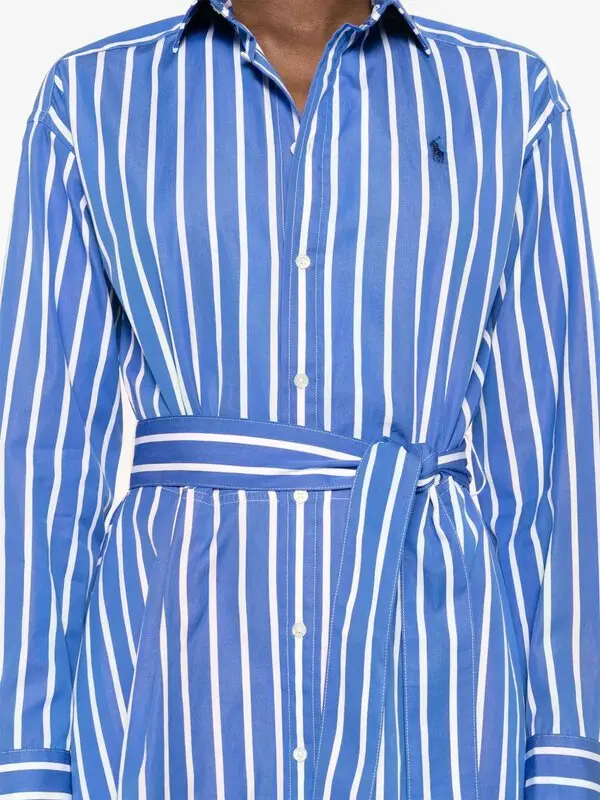 Polo Ralph Lauren Striped Midi Shirt Dress - Blue