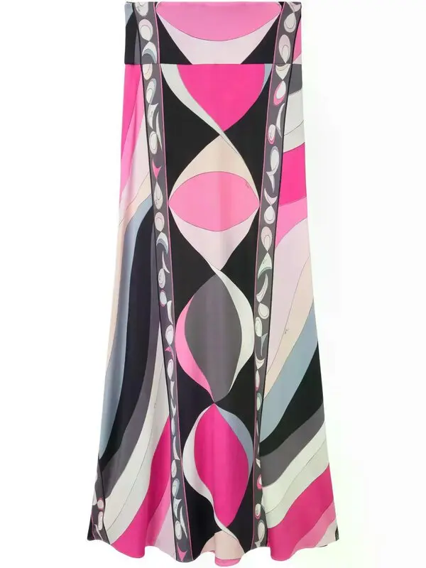Emilio Pucci Onde-print Flared Hem Skirt - Black