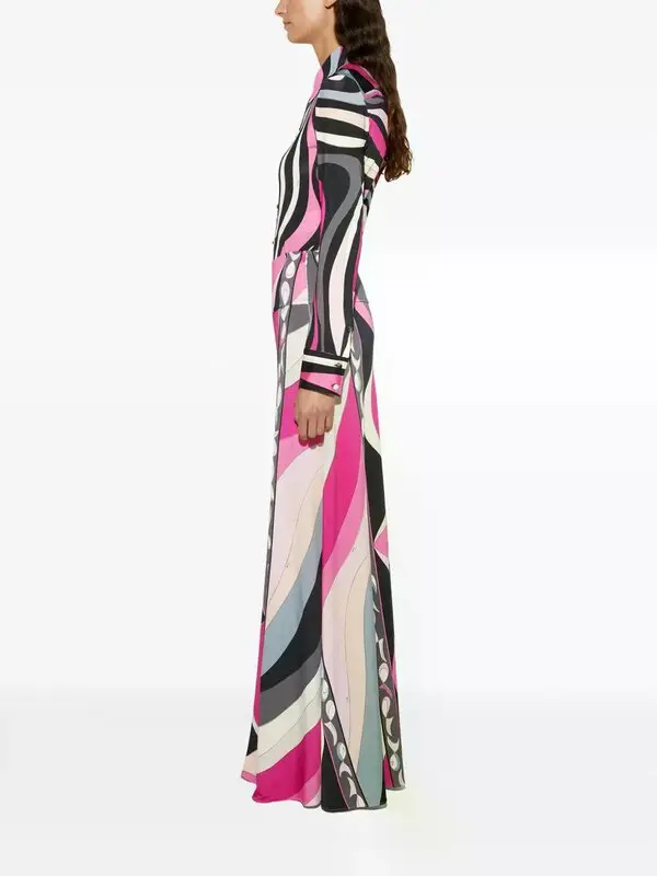 Emilio Pucci Onde-print Flared Hem Skirt - Black