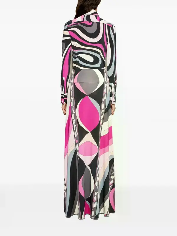 Emilio Pucci Onde-print Flared Hem Skirt - Black