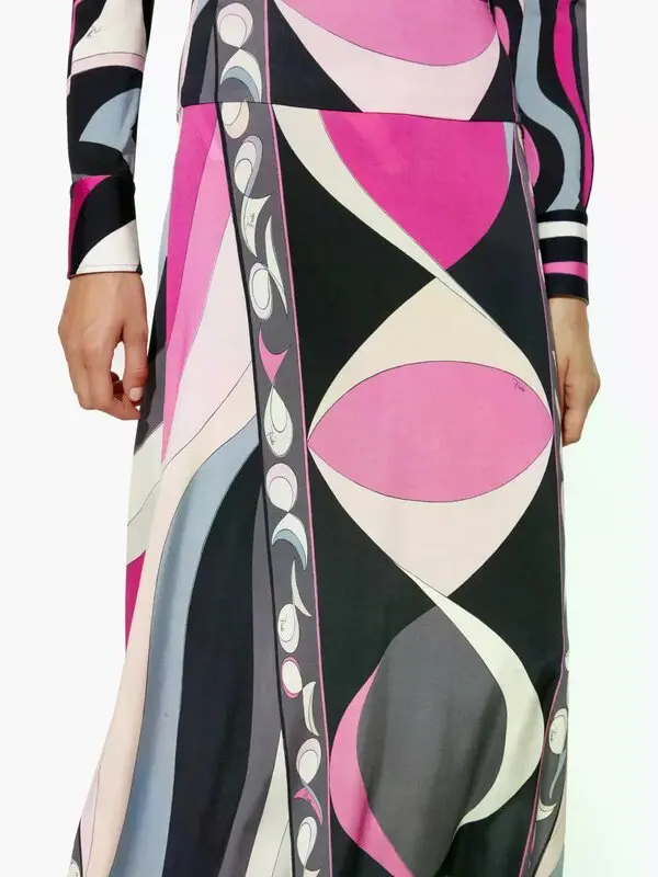 Emilio Pucci Onde-print Flared Hem Skirt - Black
