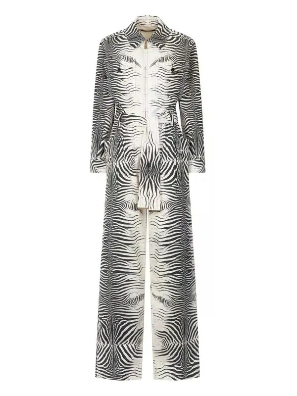 Roberto Cavalli Zebra-print Jumpsuit - White