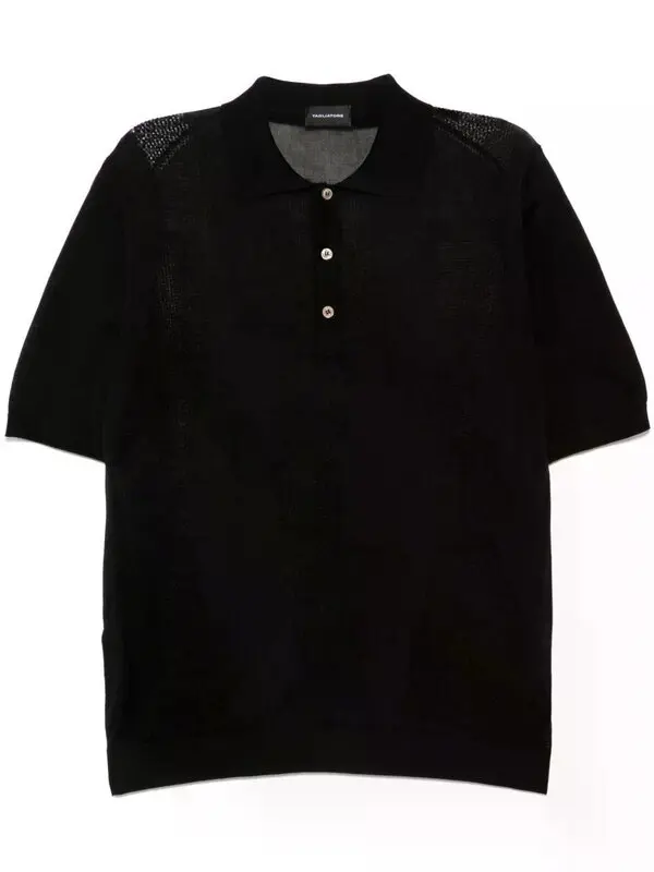 Tagliatore Knitted Polo Shirt - Black