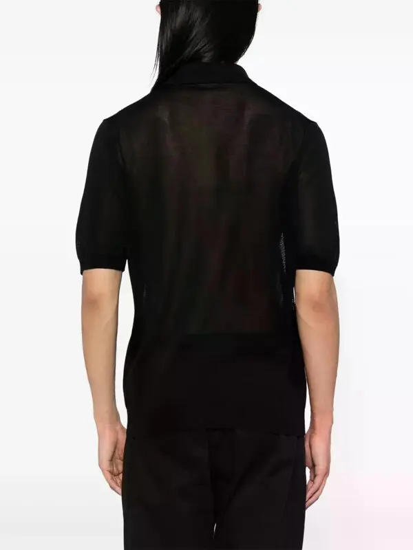 Tagliatore Knitted Polo Shirt - Black