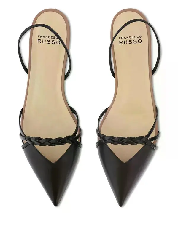 FRANCESCO RUSSO Leather Flat Pumps