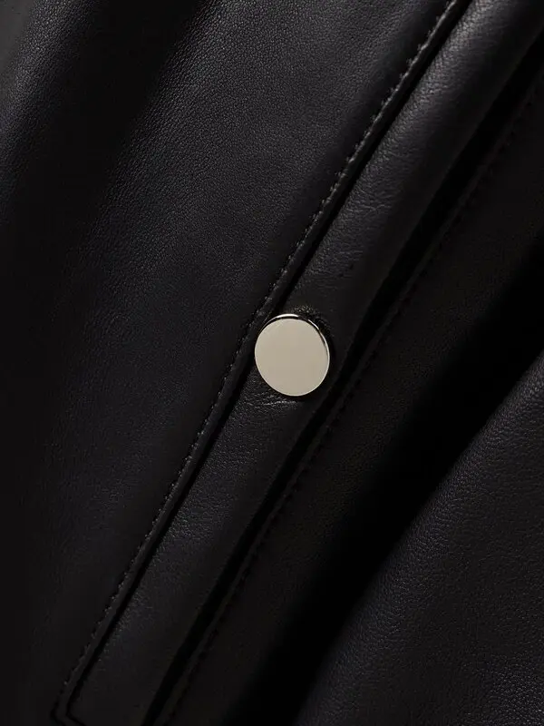 Nour Hammour Beck Oversized Leather Jacket - Black