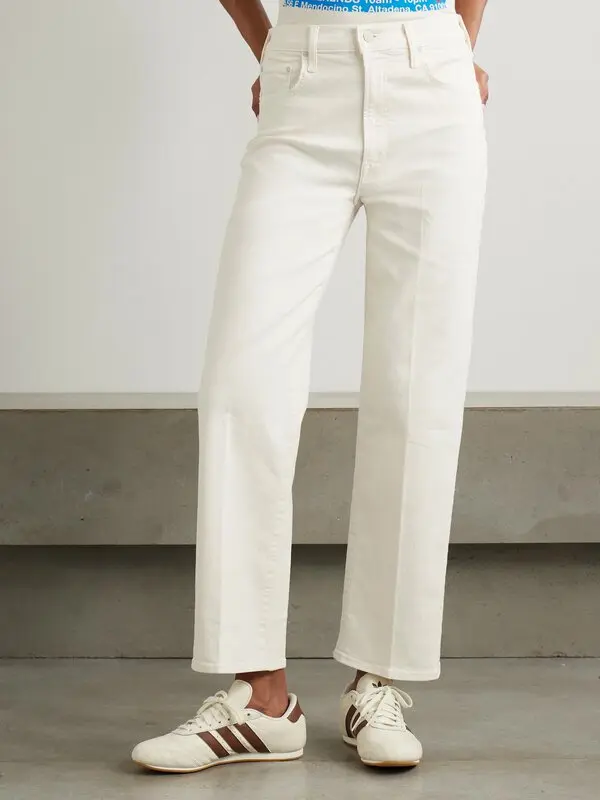 MOTHER The Rambler Zip Ankle Cropped Straight-leg Jeans