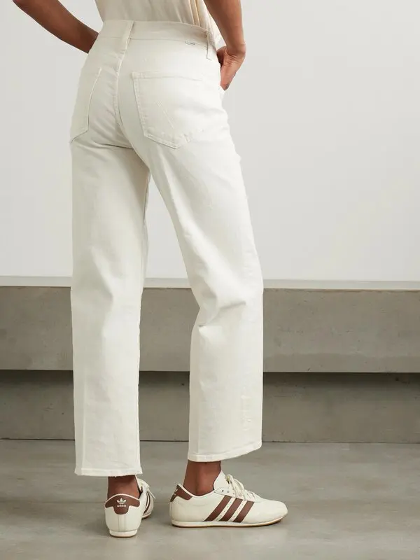 MOTHER The Rambler Zip Ankle Cropped Straight-leg Jeans