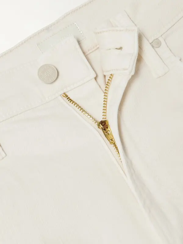 MOTHER The Rambler Zip Ankle Cropped Straight-leg Jeans