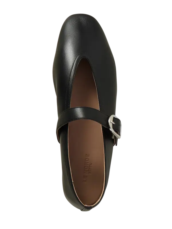 Le Monde Beryl Stella Leather Mary Jane Ballet Flats - Black