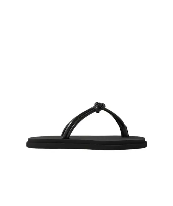 EMME PARSONS Knot Leather Flip Flops - Black