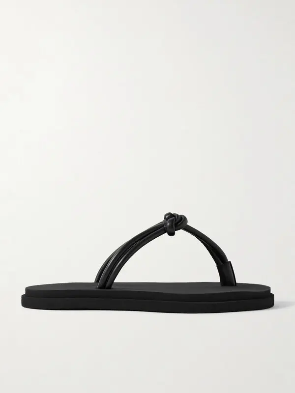 EMME PARSONS Knot Leather Flip Flops - Black