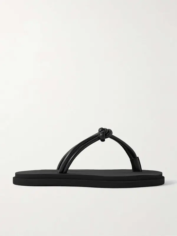 EMME PARSONS Knot Leather Flip Flops - Black