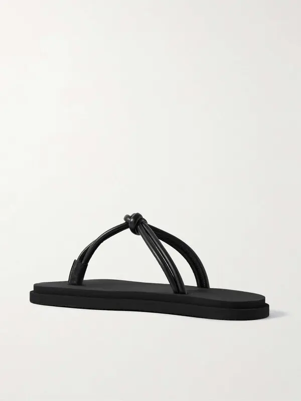 EMME PARSONS Knot Leather Flip Flops - Black