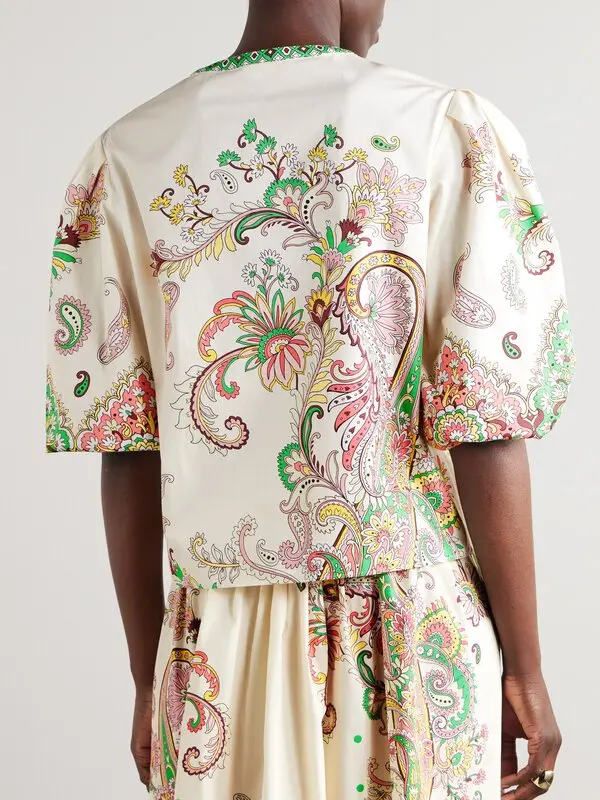 Etro Printed Cotton-poplin Blouse